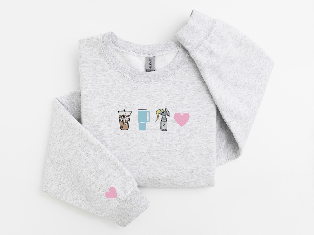 Embroidered Pumping Mom Sweatshirt, Breastfeeding Nursing Embroidered ...