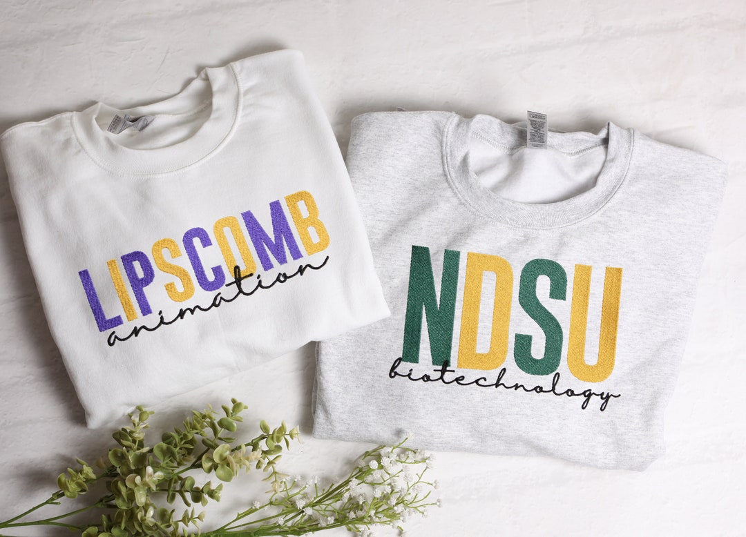 Custom College Embroidered Sweatshirt, Crewneck University Sweatshirt ...
