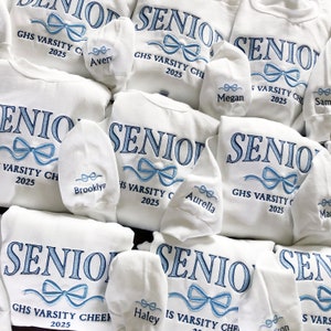 Embroidered Senior Sweatshirt, Coquette Bow, Senior Team Shirts ...
