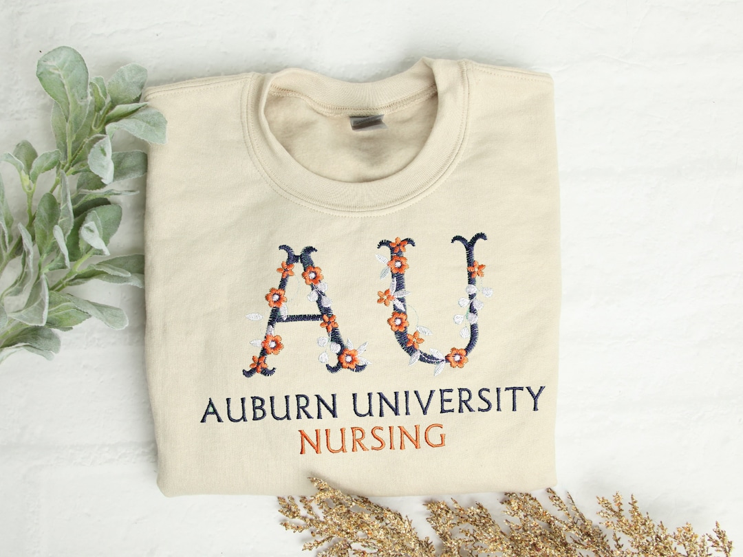 Custom College Floral Embroidered Sweatshirt, Crewneck University ...
