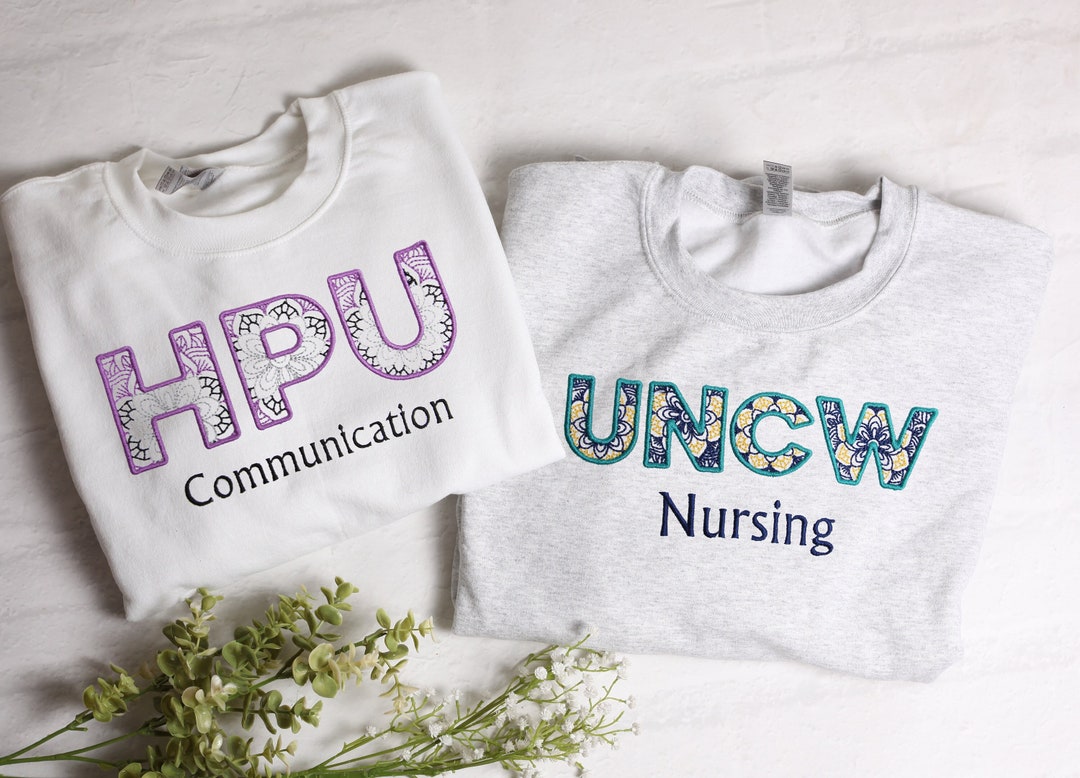 Embroidered Custom Mandala College Sweatshirt, Flower Crewneck ...