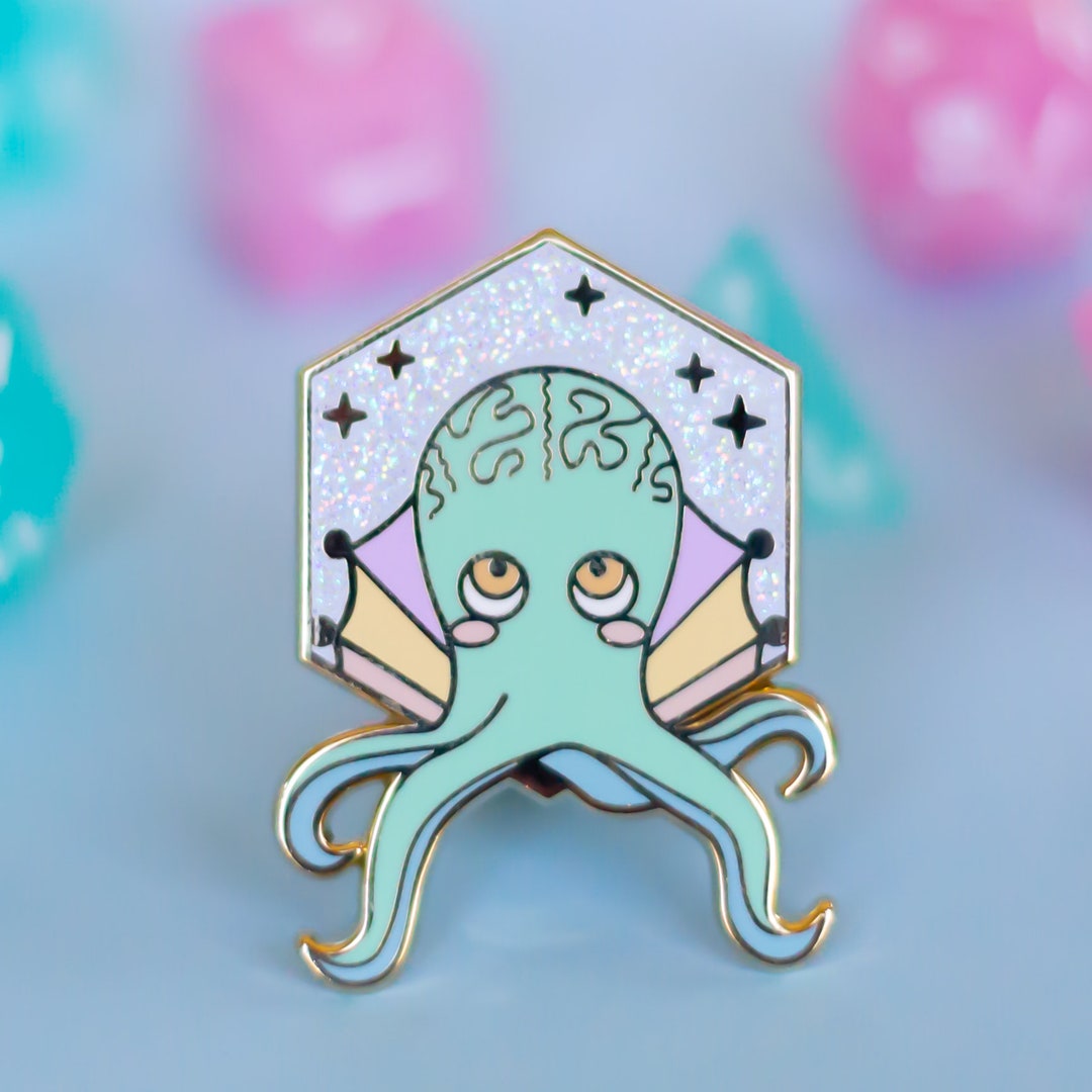 Illithid Cute D&D Pin Pastel Gold Plated Hard Enamel Lapel Pin - Etsy
