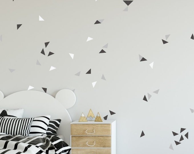 Triangles Wall Decal, Triangles Wall Sticker, Pattern Geometric Shapes ...