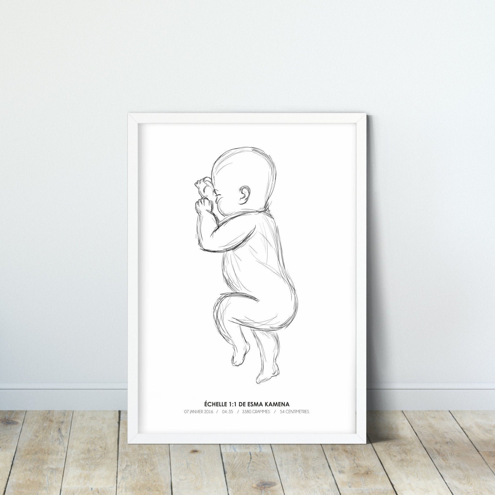 Newborn Poster Birthday Line Art Infant Kids Posters Background Color ...