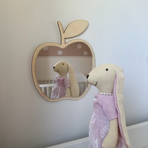 Apple Mirror. Unbreakable Wood Mirror, Wooden Decorations for a ...