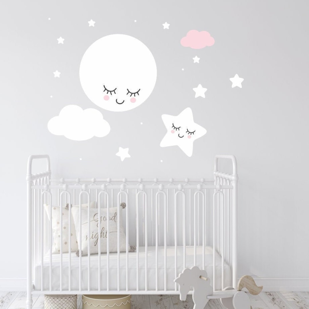 Sticker Moon and Stars in Color KG01 - Etsy