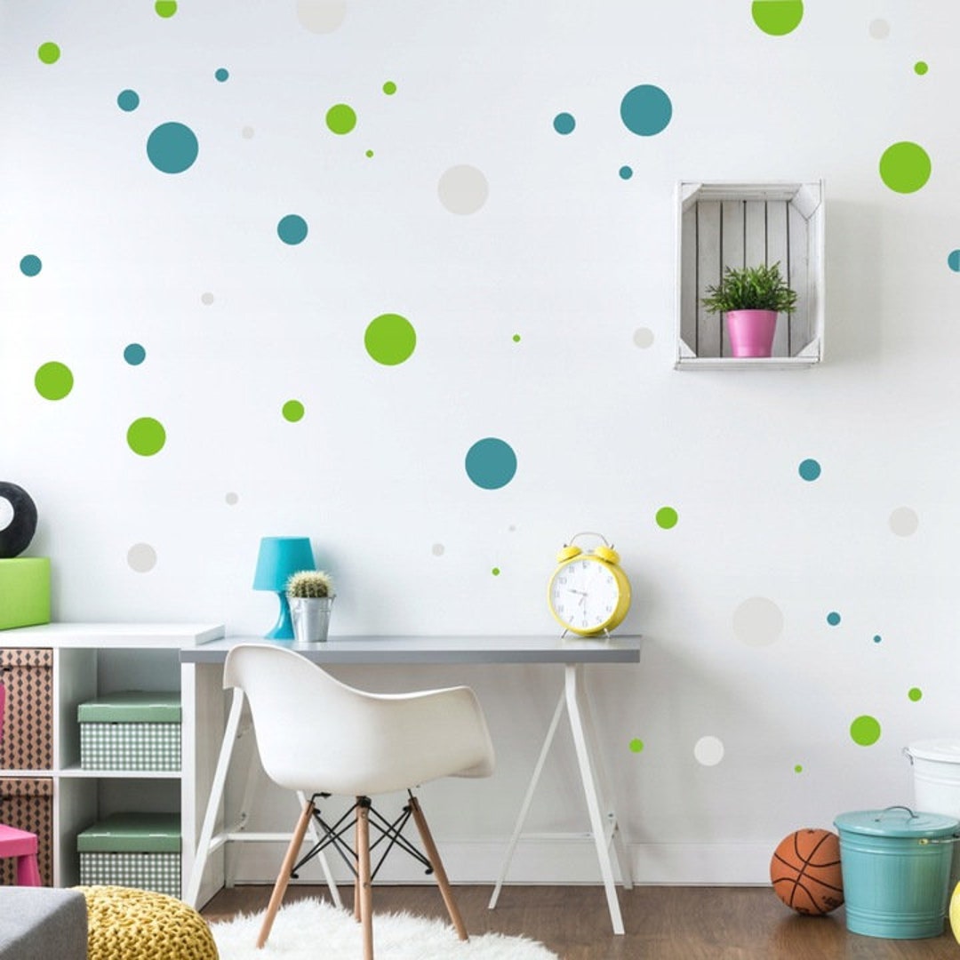 Assorted Size Polka Dots Wall Decal, Different Size Polka Dot Decal ...