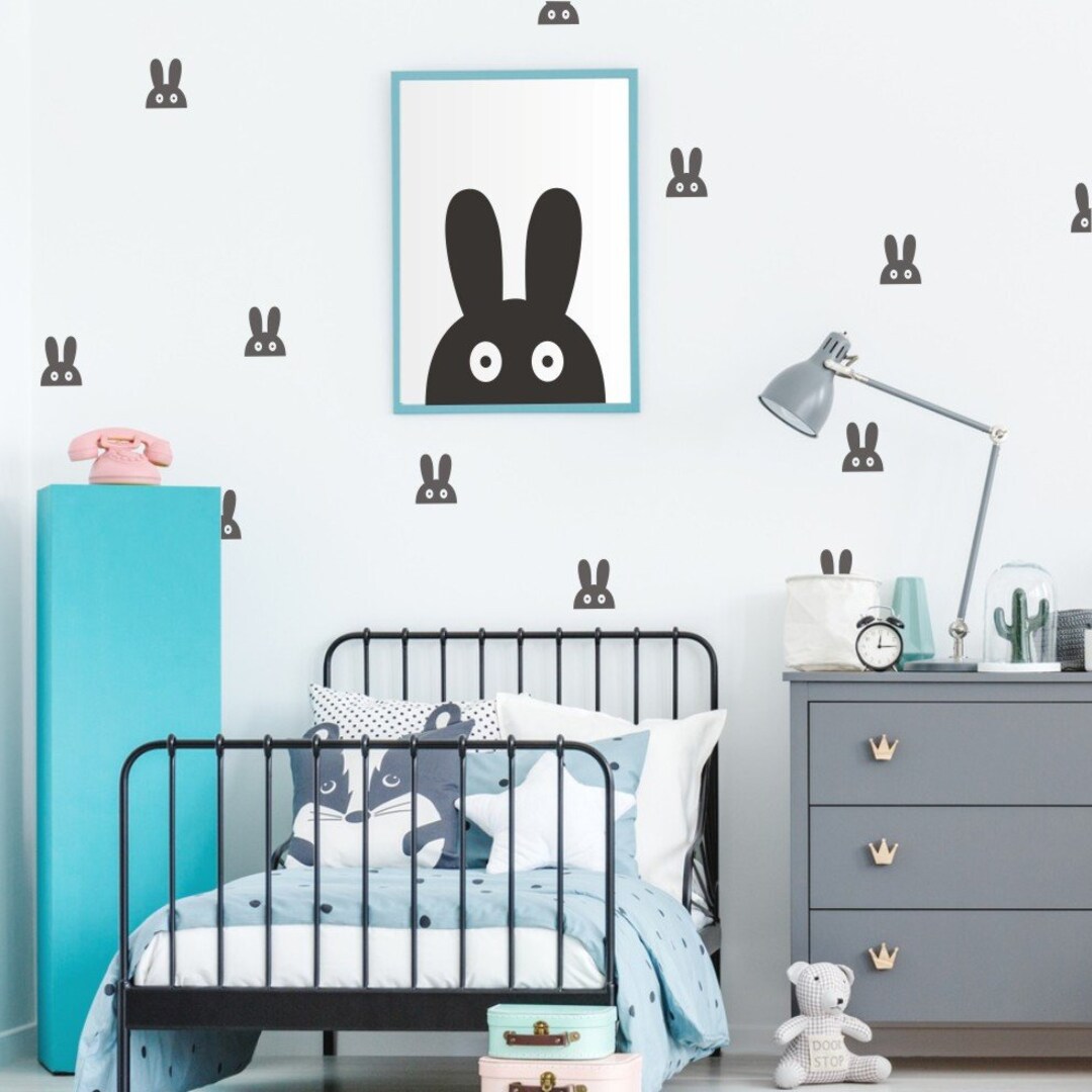 Stickers Rabbits, Scandinavian Stickers, Stickers for Kids, Wall ...