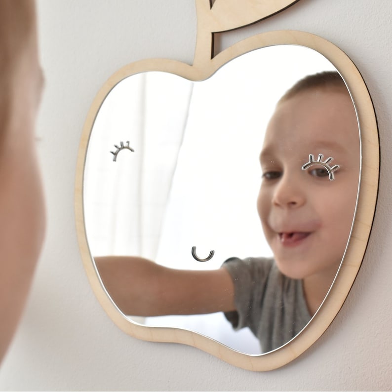 Apple Mirror. Shatterproof Wood Mirror. Wooden Decorations for the ...