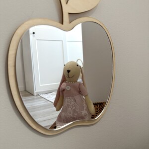 Apple Mirror. Unbreakable Wood Mirror, Wooden Decorations for a ...