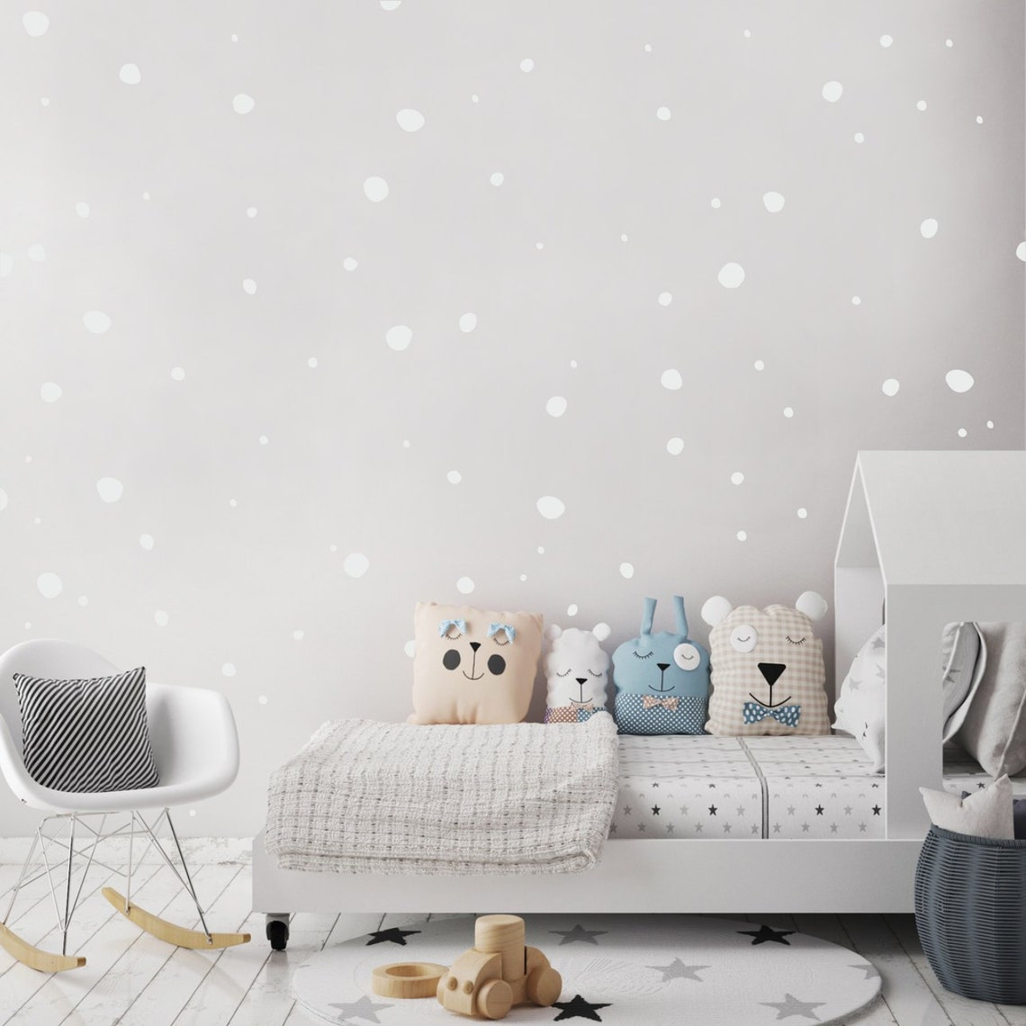 Irregular Polka Dot Wall Stickers, Hand Drawn Polka Dots Decals ...