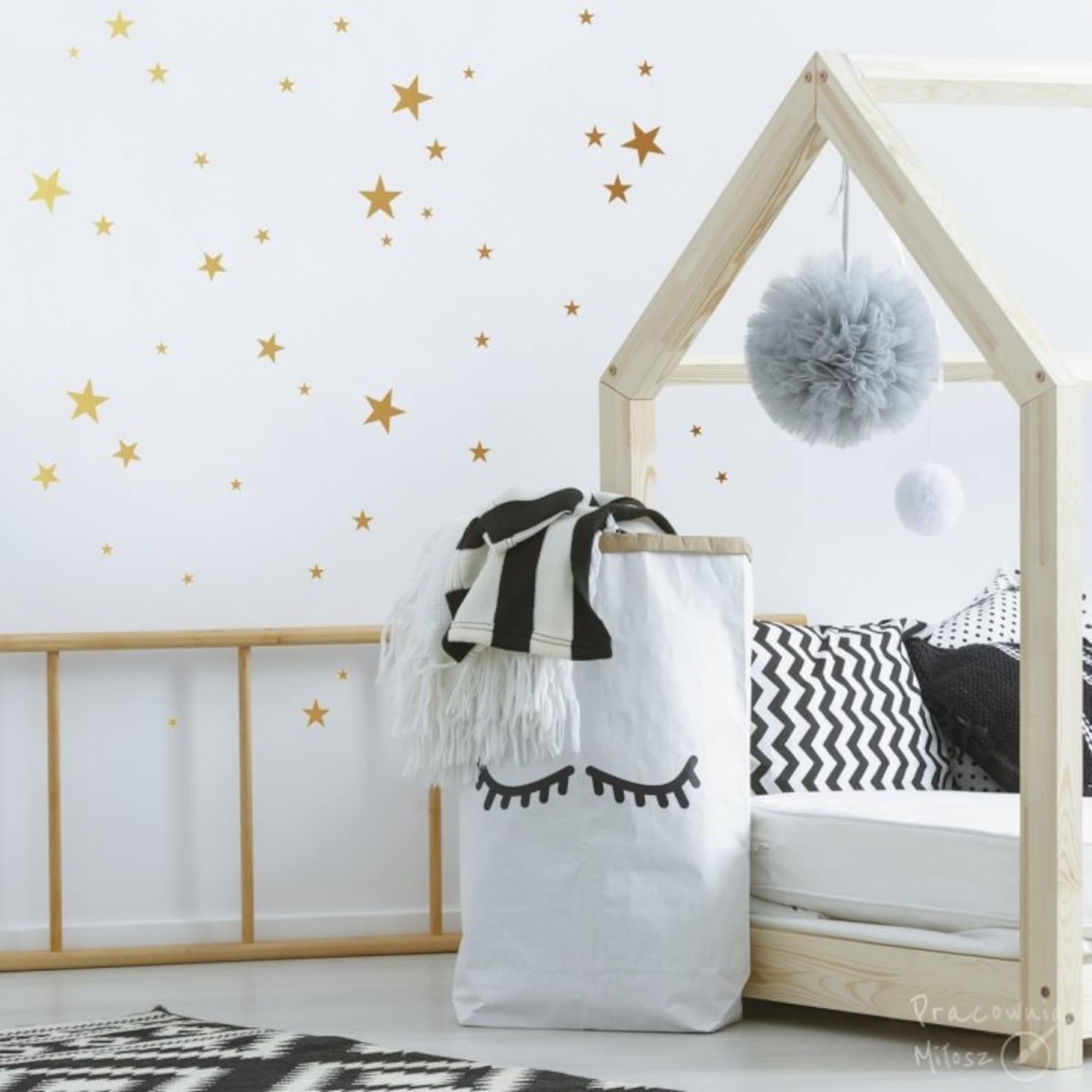 Gold Stars Wall Decals Set Peel and Stick Baby Nursery Wall | Etsy