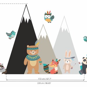 Mountain Stickers for Children and Colorful Animals, Three Mountains ...