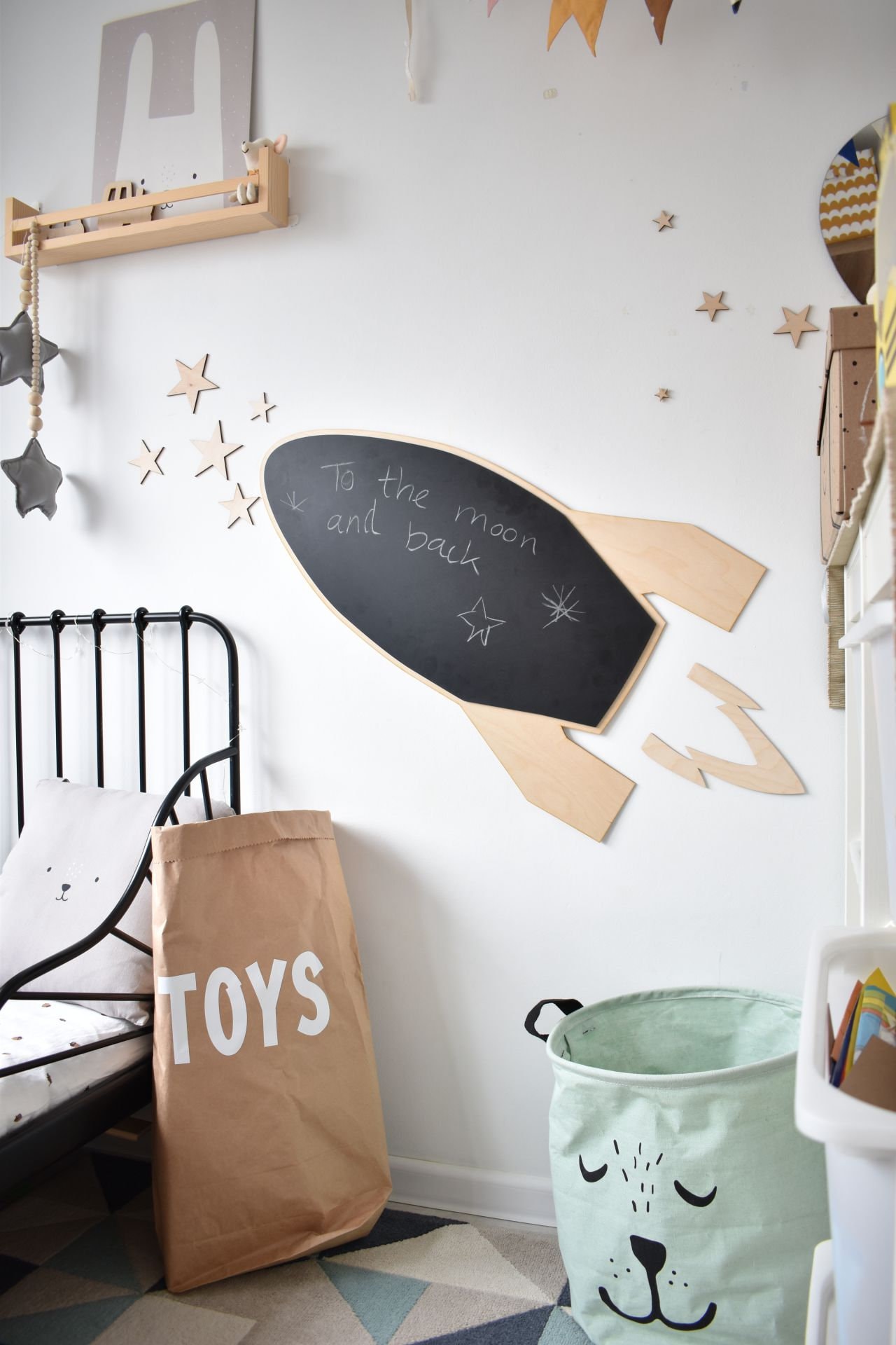 Rocket Wooden Chalk Board Plus Stars Blackboard Chalkboard - Etsy