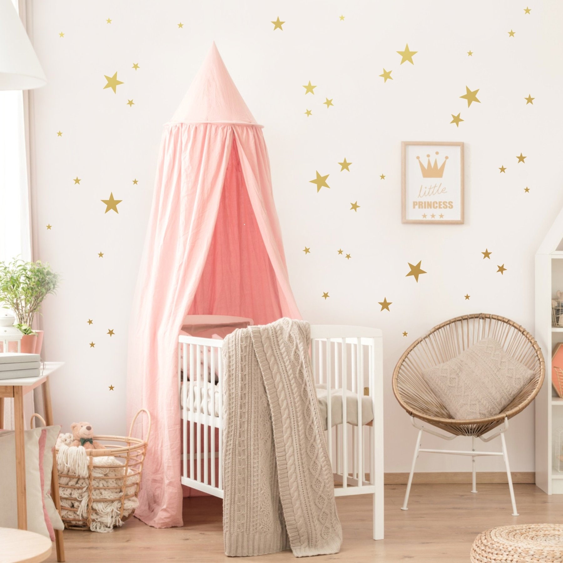 Gold Stars Wall Decals Set Peel and Stick Baby Nursery Wall - Etsy