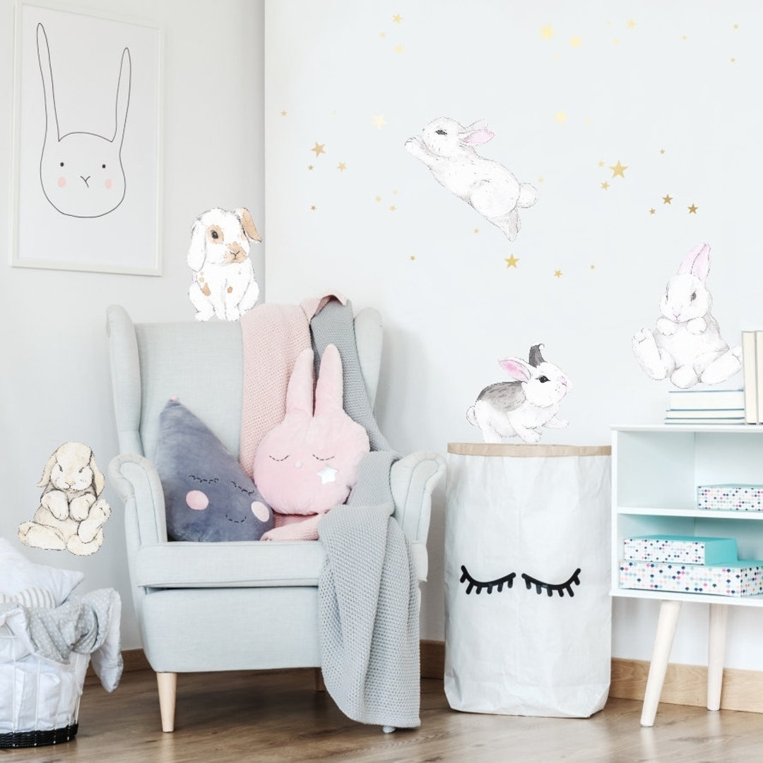 Bunnies Wall Decal, Wall Decor for Children, Wall Sticker, Removable ...