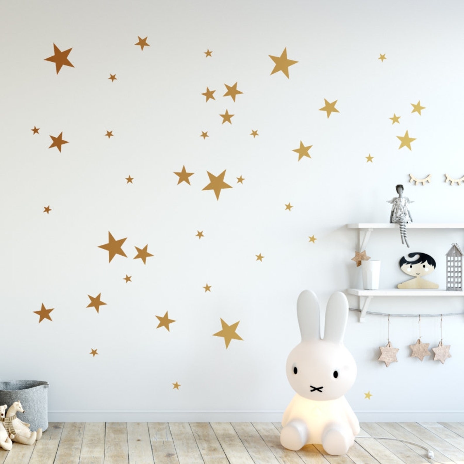 Gold Stars Wall Decals Pack Peel and Stick Confetti Wall | Etsy