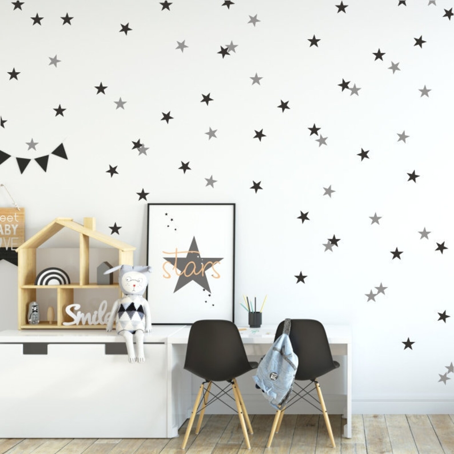 Stickers Pack Stars Decals Gold Decals Silver Stars Kids Room | Etsy