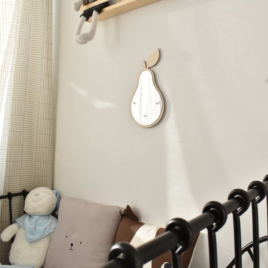 Pear Mirror. Shatterproof Wood Mirror. Wooden Decorations for the ...