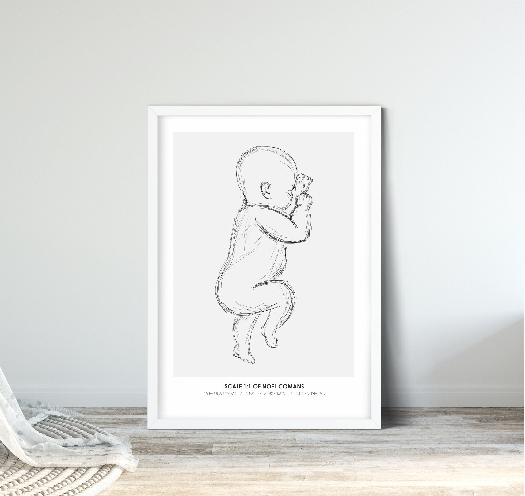 Newborn Poster Birthday Line Art Infant Kids Posters - Etsy UK