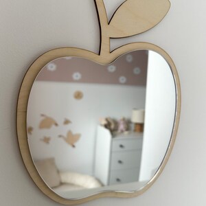 Apple Mirror. Unbreakable Wood Mirror, Wooden Decorations for a ...