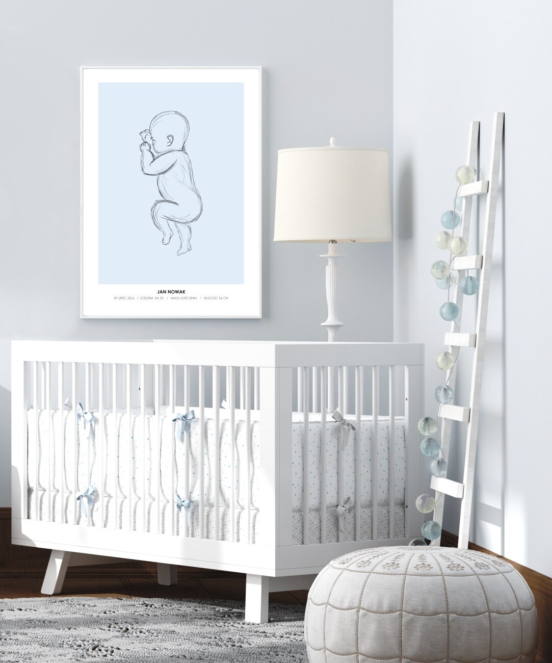 Newborn Poster Birthday Line Art Infant Kids Posters Background Color ...