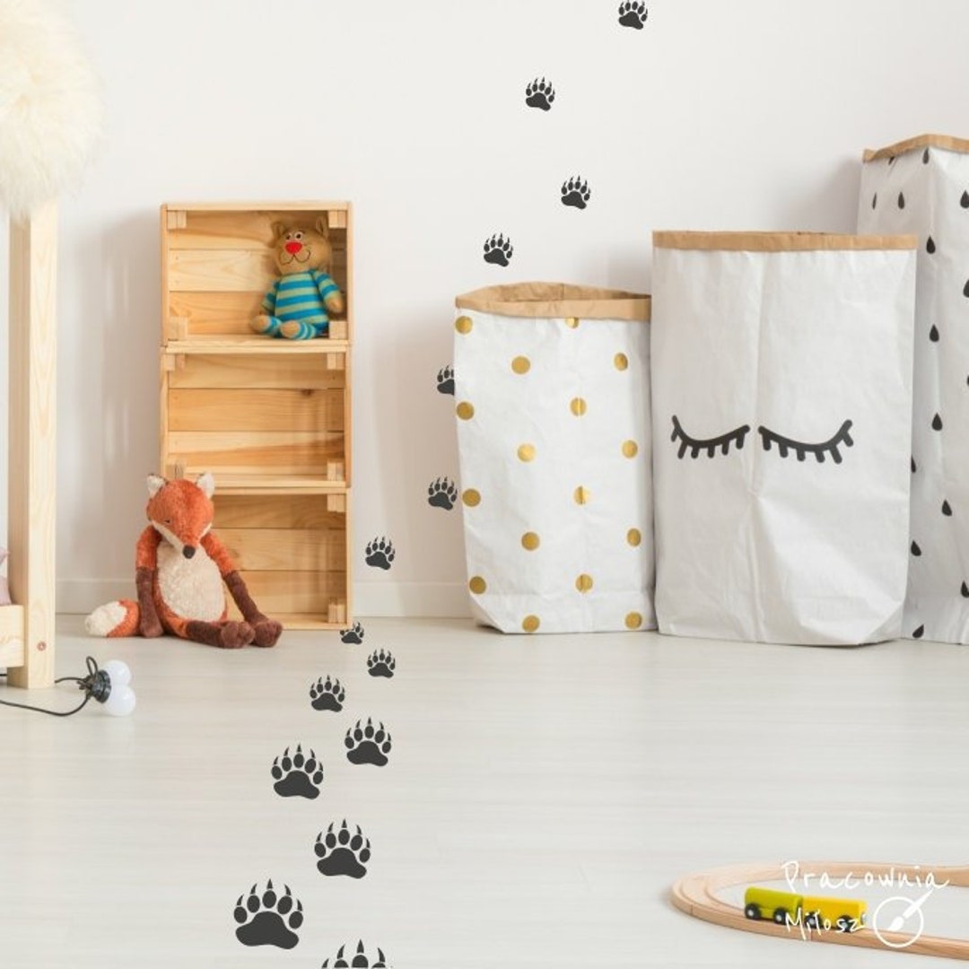 Bear Paw Stickers on the Wall and Floor, Footsteps Bear, Teddy Bear ...