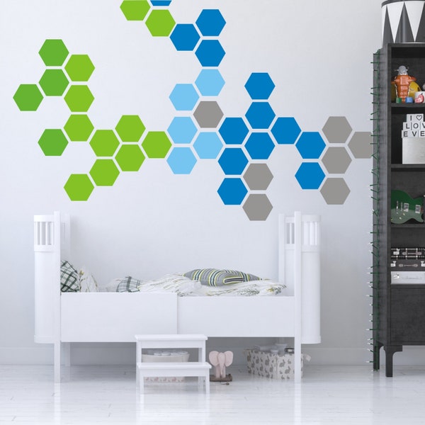 Hexagon Wall Decal - Etsy
