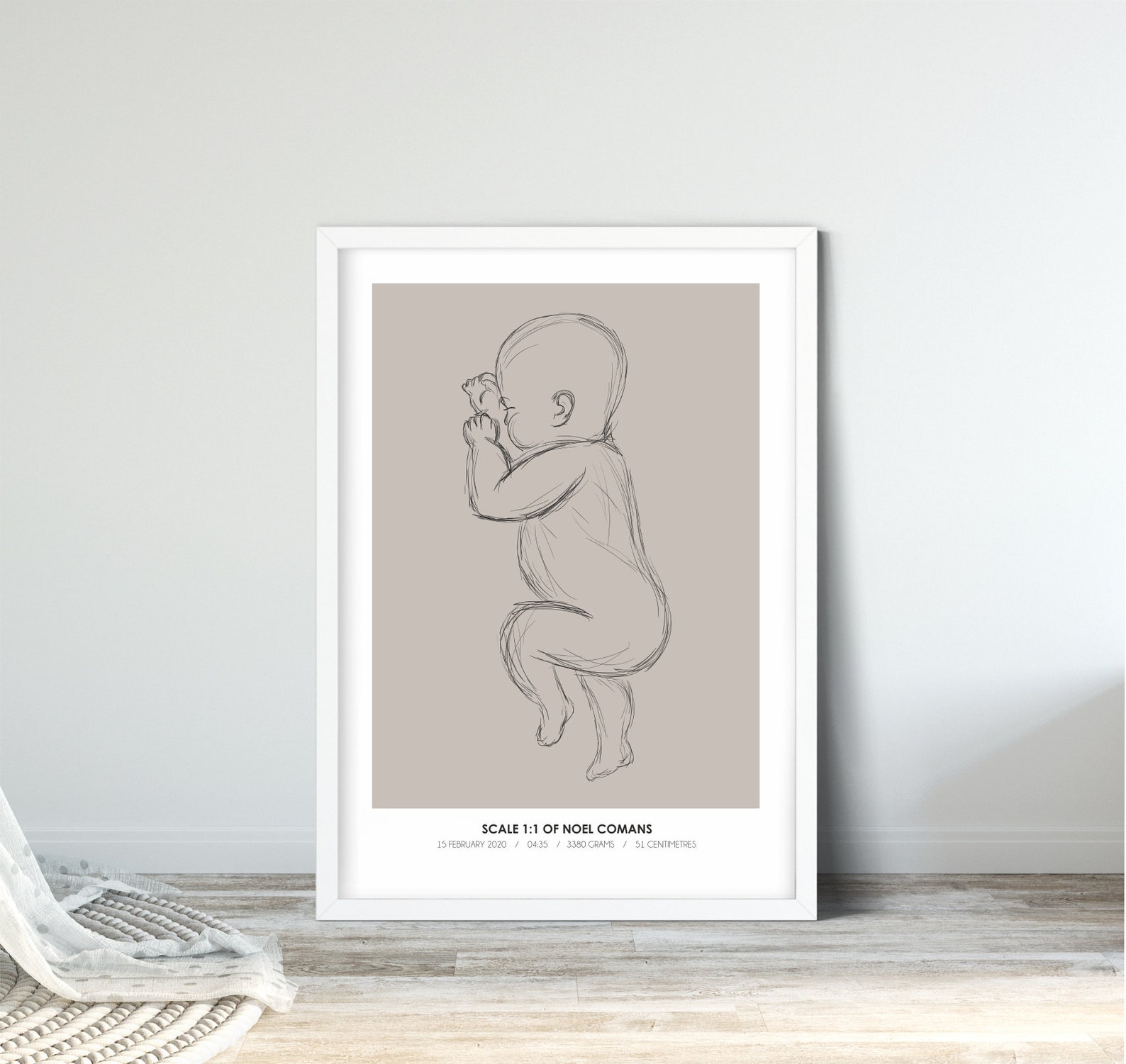 Newborn Poster Birthday Line Art Infant Kids Posters Background Color ...