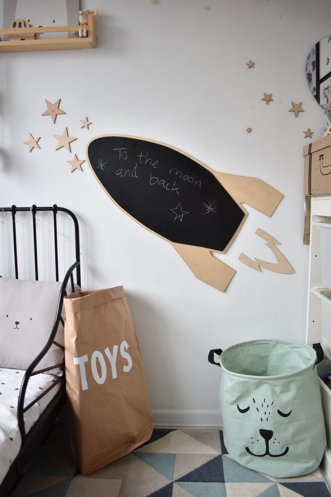 Rocket Wooden Chalk Board Plus Stars Blackboard Chalkboard - Etsy