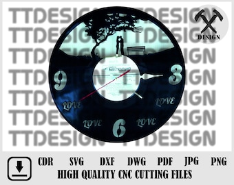Vinyl Record Wall Clock.laser Cut Files SVG DXF CDR Vector - Etsy