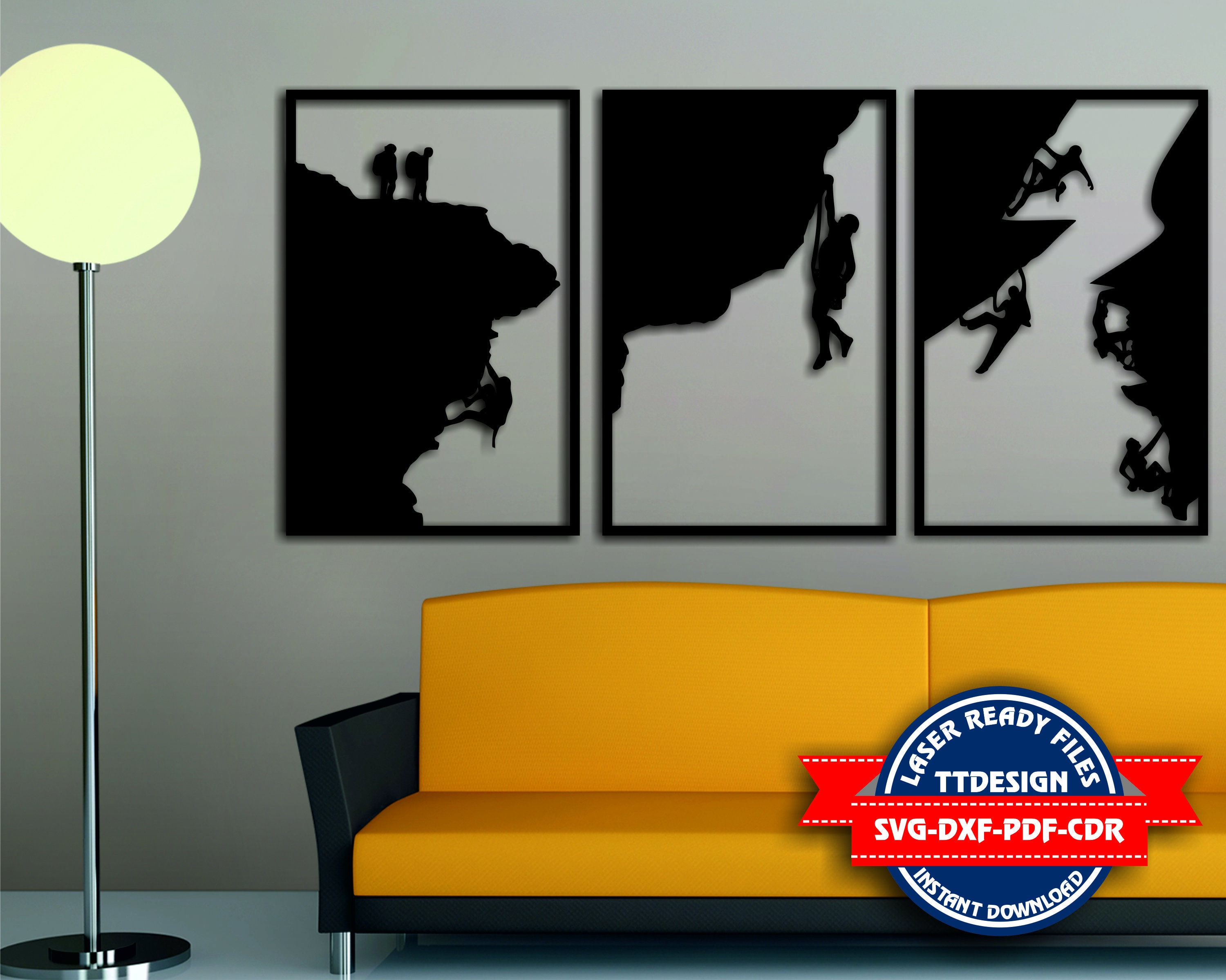 Rock Climbing Home Decor Svg,climbers Vector File, Laser Cut Files ...