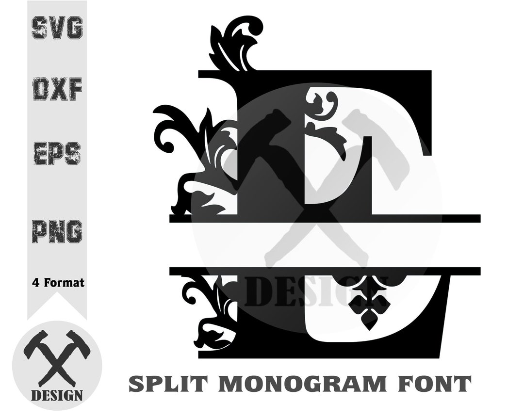 Split Monogram Svg, Split Letters SVG, Digital Laser Cut File for ...