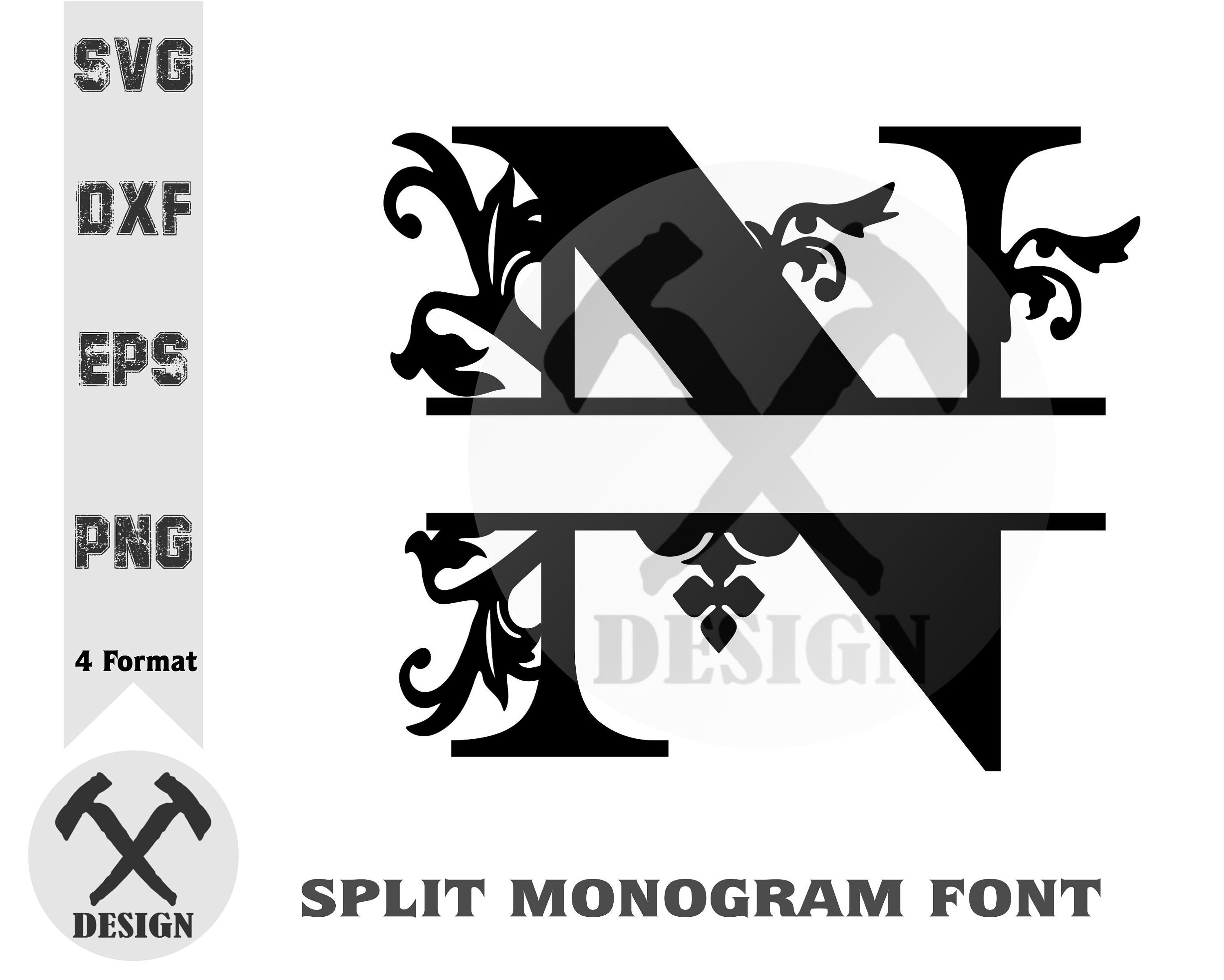 Split Monogram Svg, Split Letters SVG, Digital Laser Cut File for ...