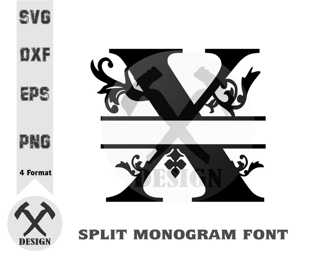 Split Monogram Svg, Split Letters SVG, Digital Laser Cut File for ...