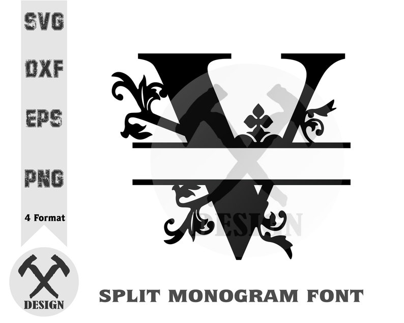 Split Monogram Svg, Split Letters SVG, Digital Laser Cut File for ...