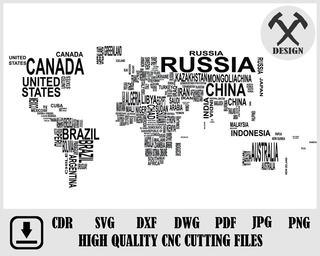 World Map Vector File , world map graphic design, Dxf Dwg Svg Eps Png ...