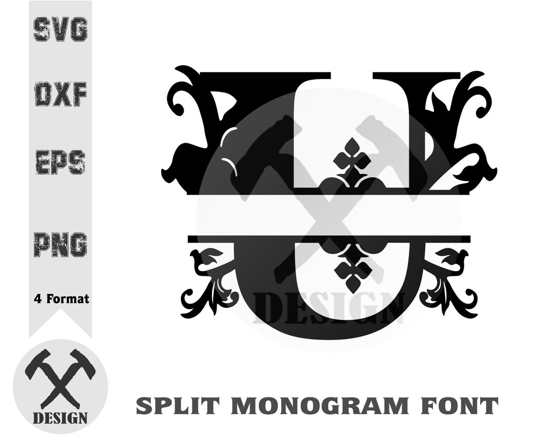 Split Monogram Svg, Split Letters SVG, Digital Laser Cut File for ...