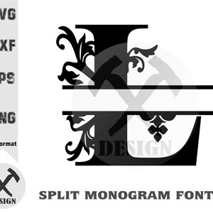 Split Monogram Svg, Split Letters SVG, Digital Laser Cut File for ...