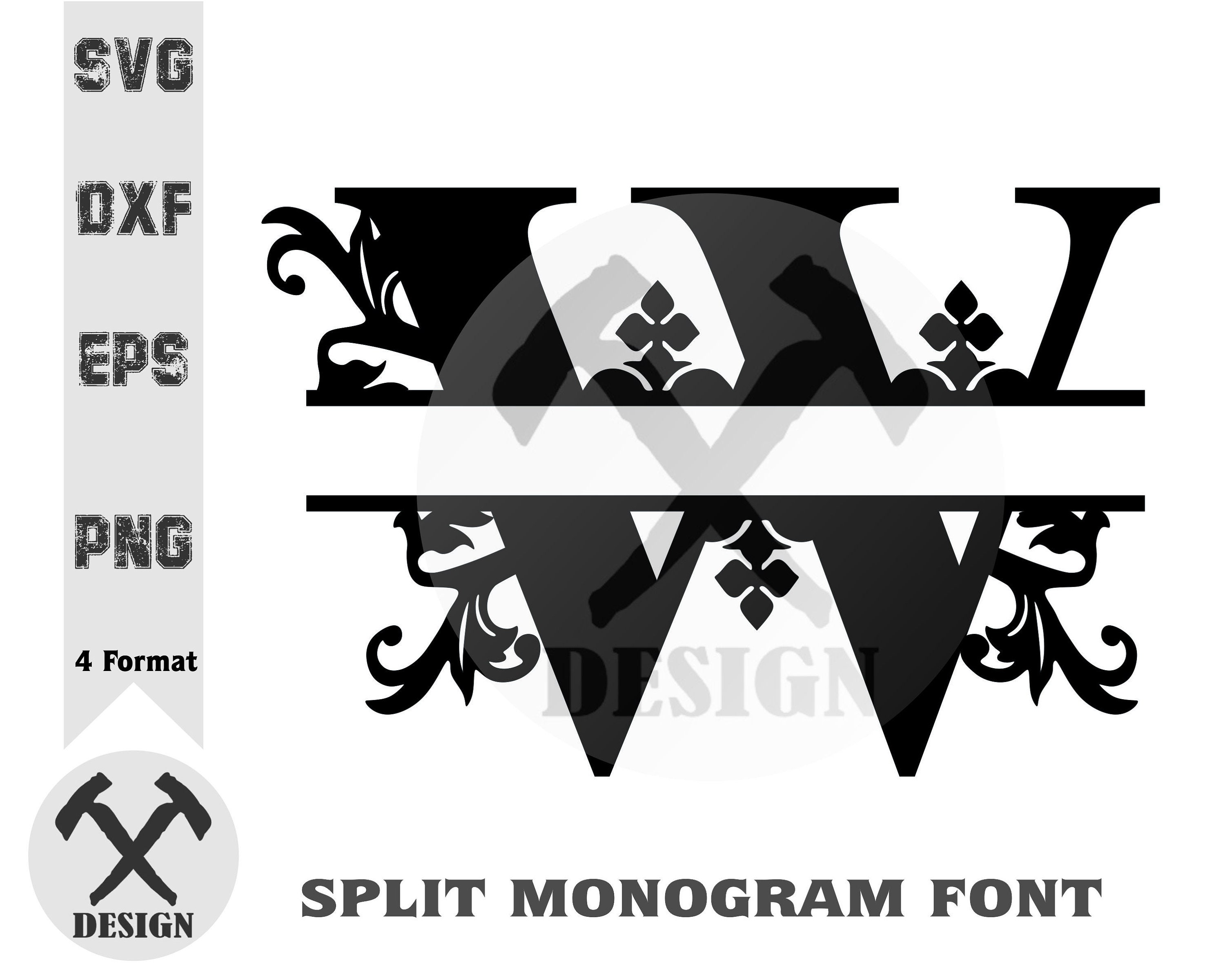 Split Monogram Svg, Split Letters SVG, Digital Laser Cut File for ...