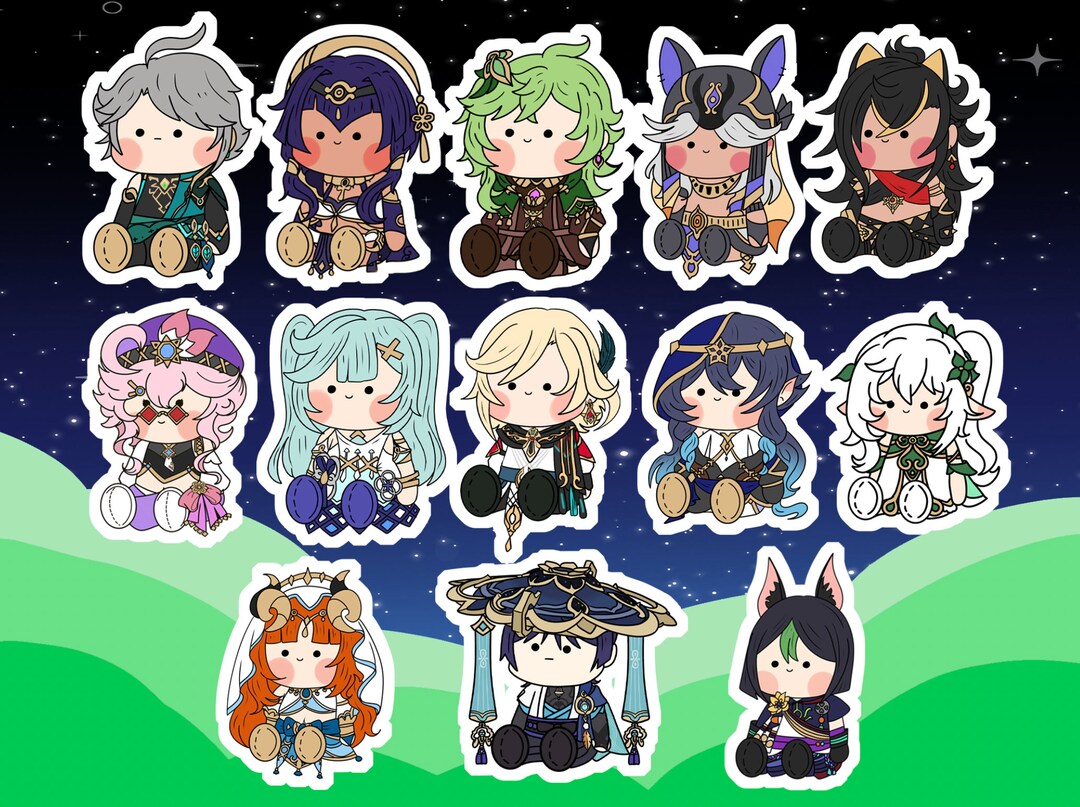 Sumeru Plush Chibi Holographic Stickers - Etsy