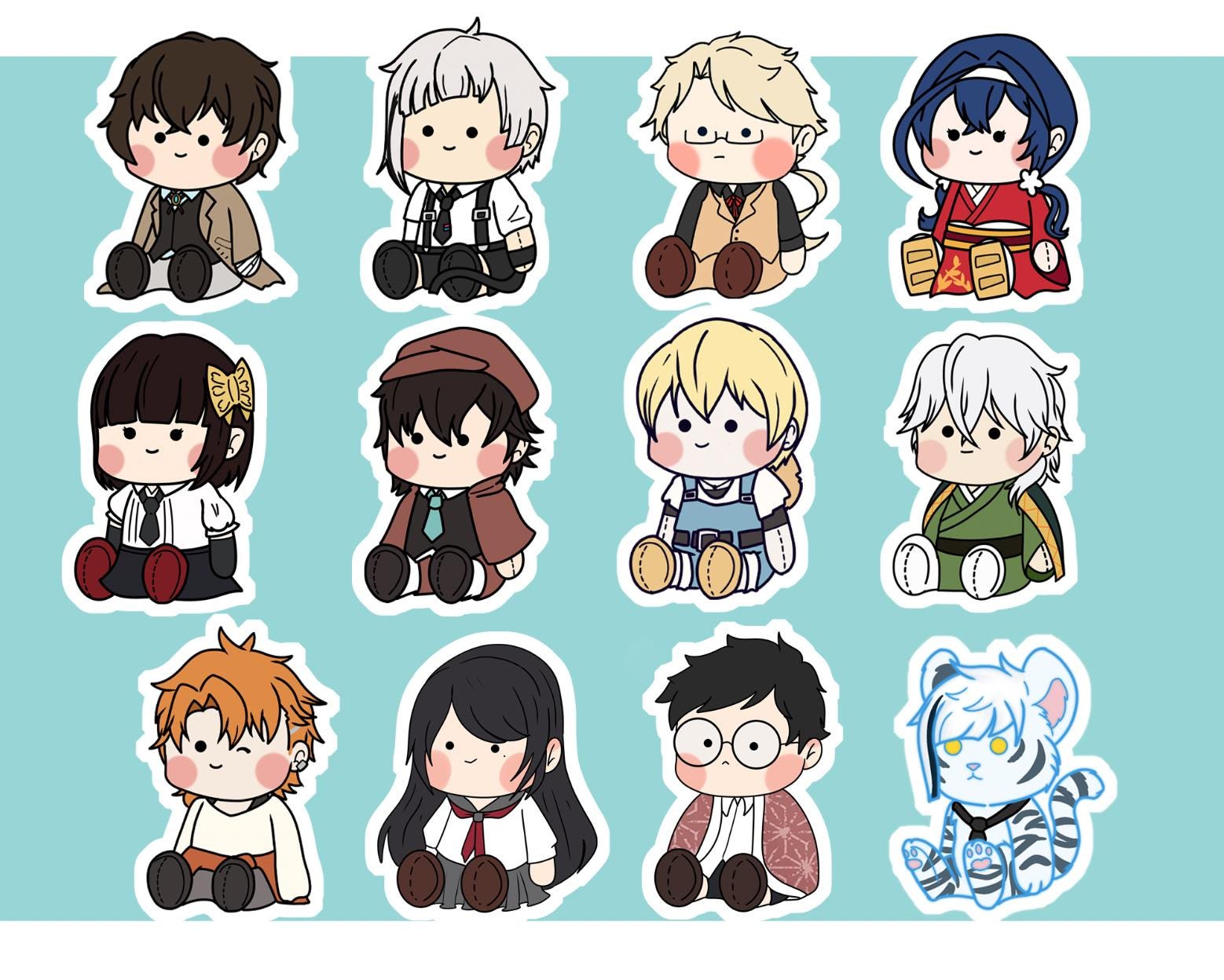 BSD Holographic Plush Baby Stickers - Etsy