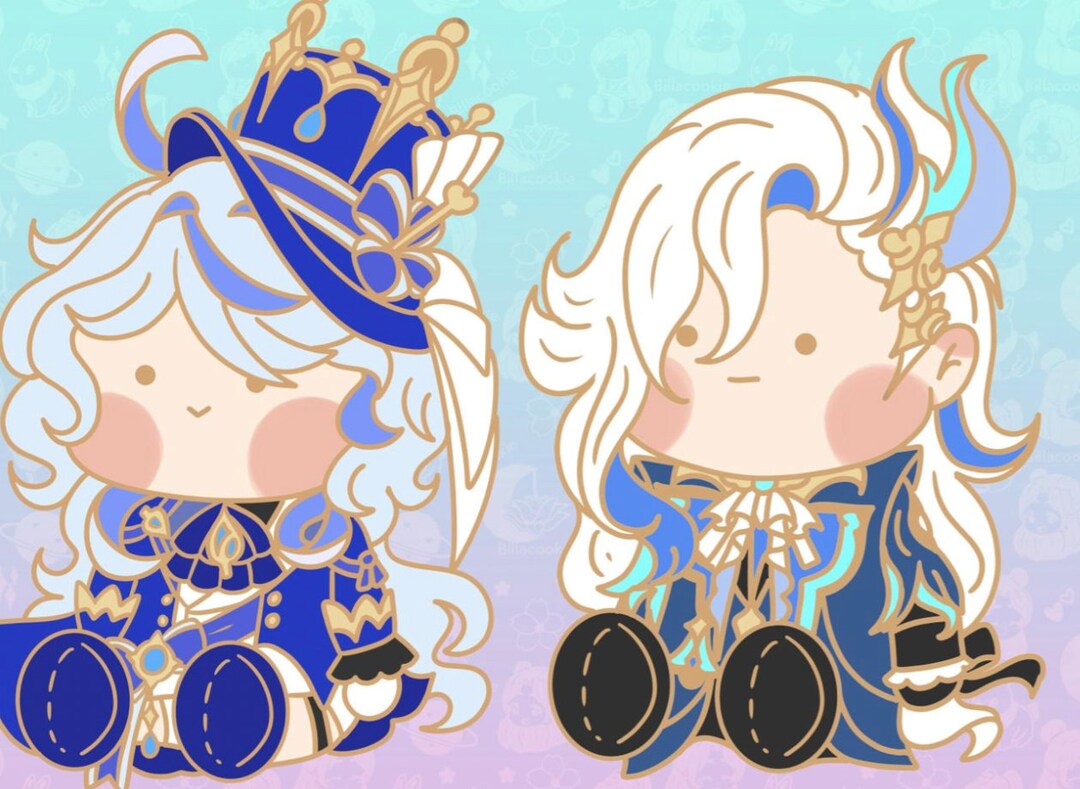 Furina and Neuvillete Enamel Pins Genshin Impact Fontaine Pre Order - Etsy