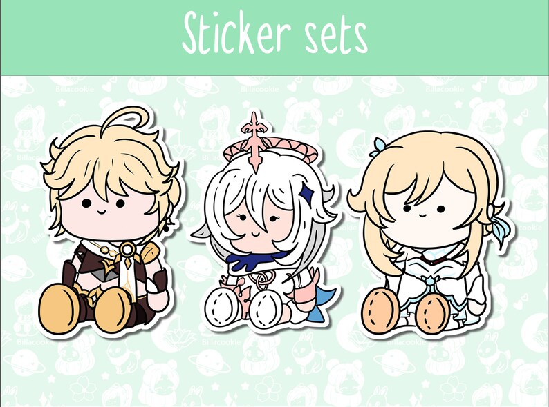 Traveller Twins and Paimon Holographic 3 Inch Sticker Set - Etsy UK