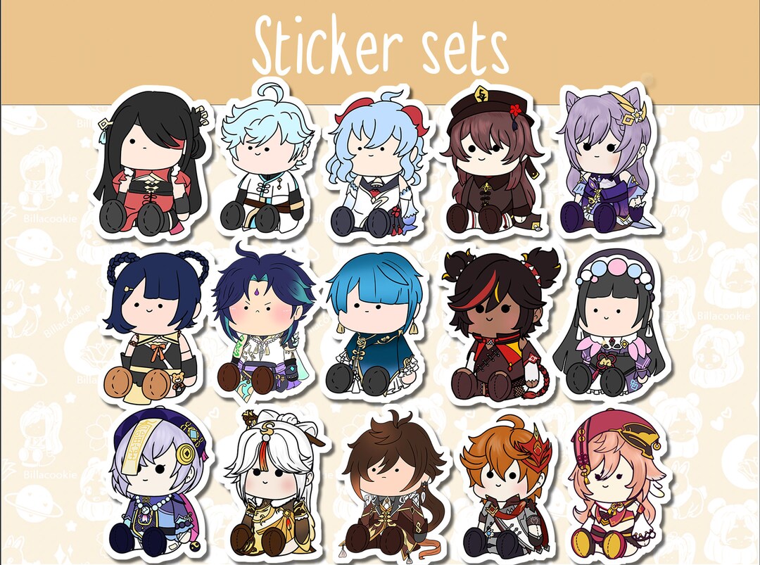 Liyue Sitting Chibi Stickers 3 Inch Holographic - Etsy
