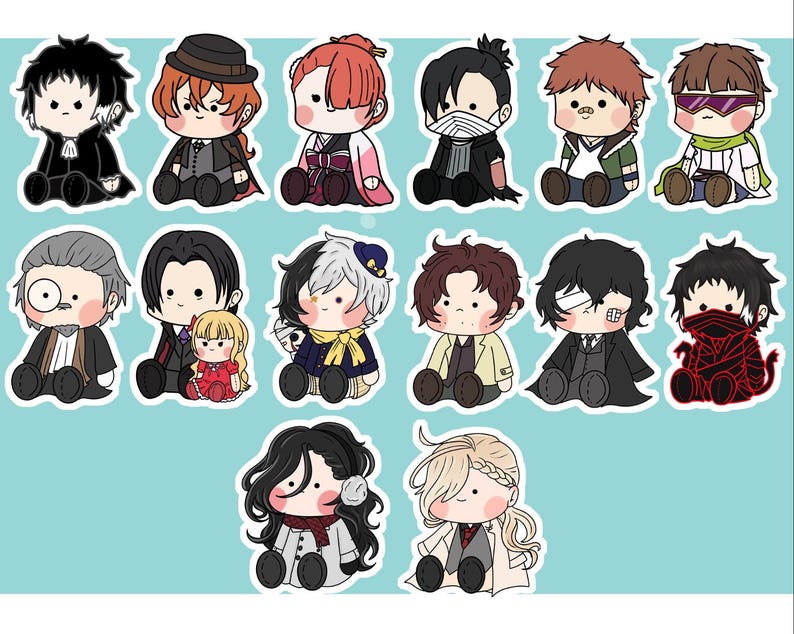 BSD Holographic Plush Baby Stickers - Etsy