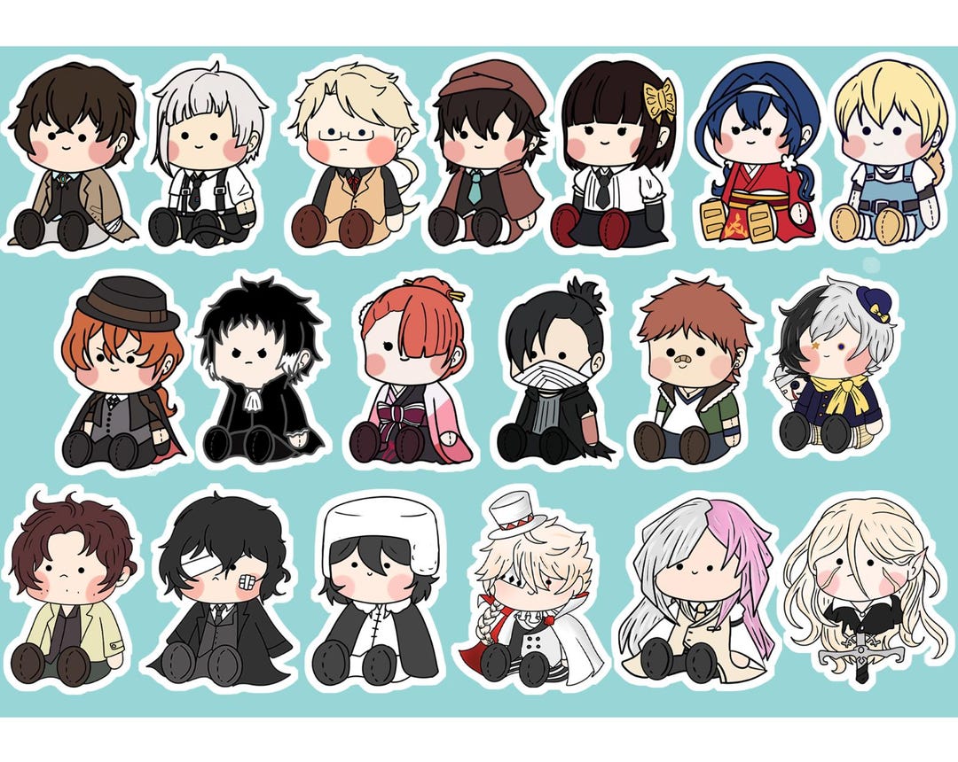 BSD Holographic Plush Baby Stickers - Etsy