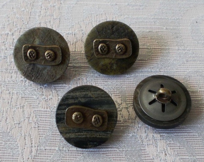6 Rustic Buffalo Horn Buttons, Horn Buttons, Traditional Buttons, Shank ...