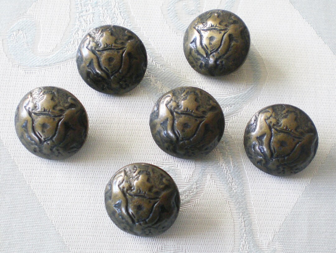 9 Solid Traditional Buttons Vintage Buttons Metal Buttons 20 Mm - Etsy