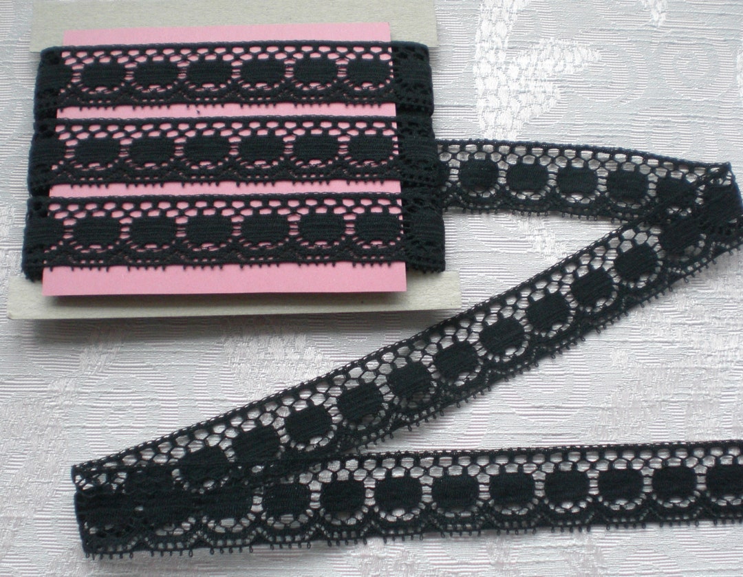 Black Cotton Lace Vintage Lace Lace Trim 20 Mm Cotton Lace Cotton - Etsy